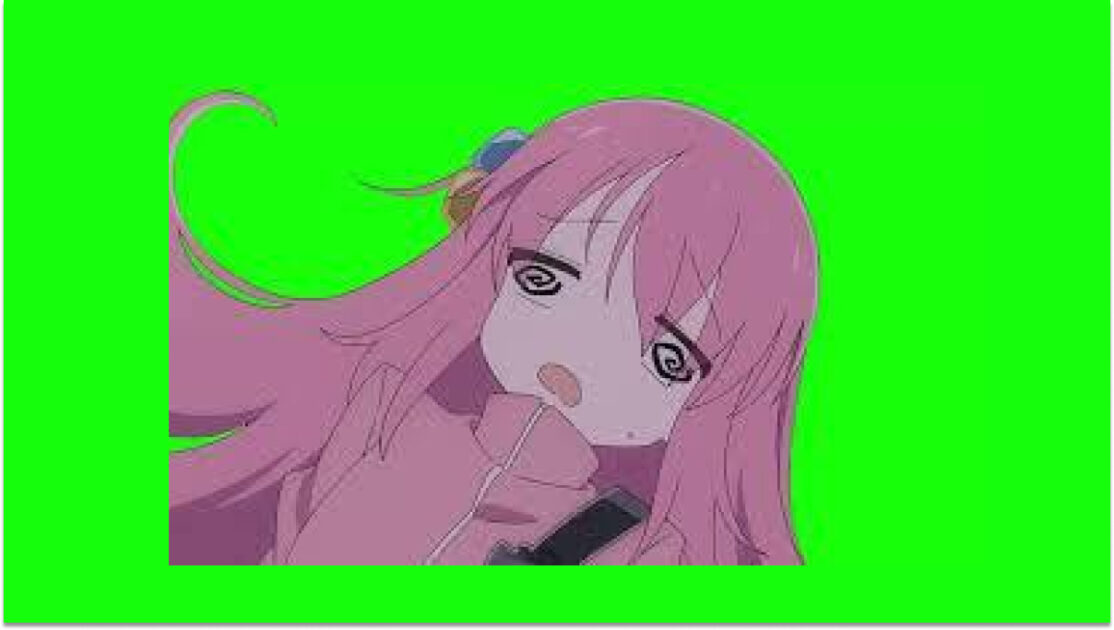 Bocchi The Rock Hitori Confused Green Screen download - Green Screen Memes