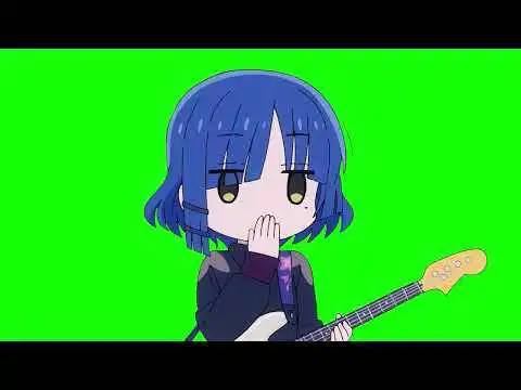 bocchi-the-rock-ryo-scoffing-green-screen - Green Screen Memes