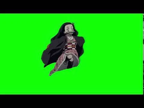 Kimetsu no Yaiba small Nezuko running Green Screen - Video Download MP4