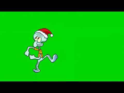 spongebob-sguidward-dance-christmas-8-bit-green-screen - Green Screen Memes