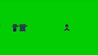 Minecraft steve running from zombie Green Screen - Free MP4 Download