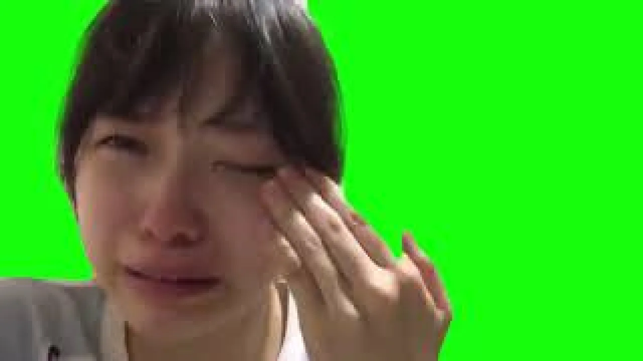 japanese Woman I Have No Money hahehe Crying and Laughing Green Screen ...