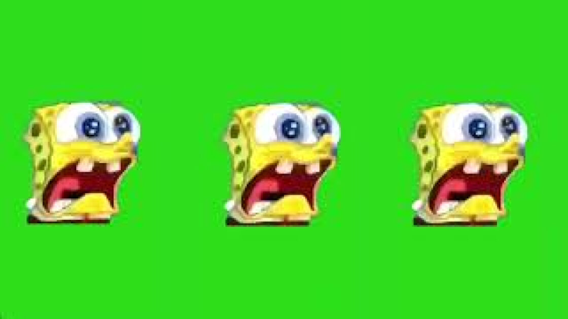 SpongeBob screaming meme Green screen - Green Screen Memes