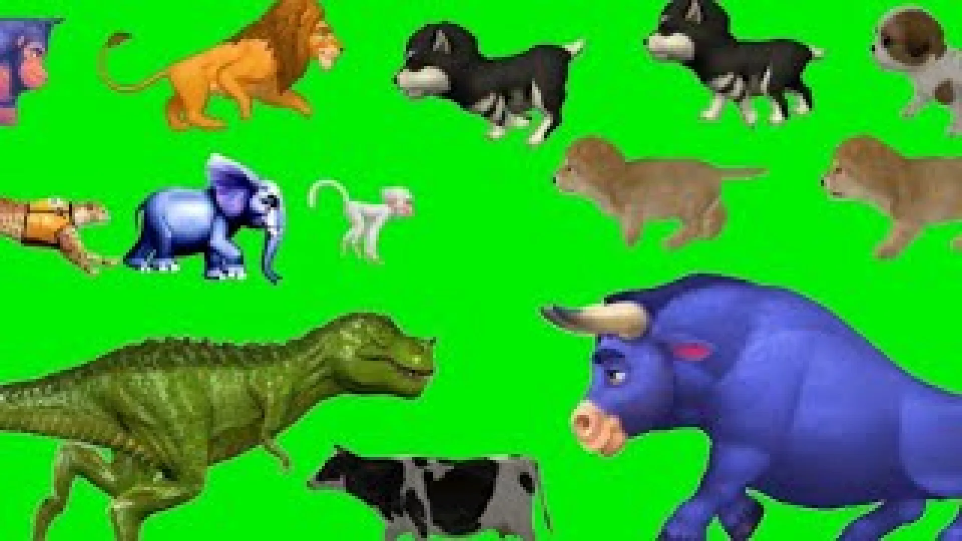Cartoon Animal green screen Animals running green screen - Video ...
