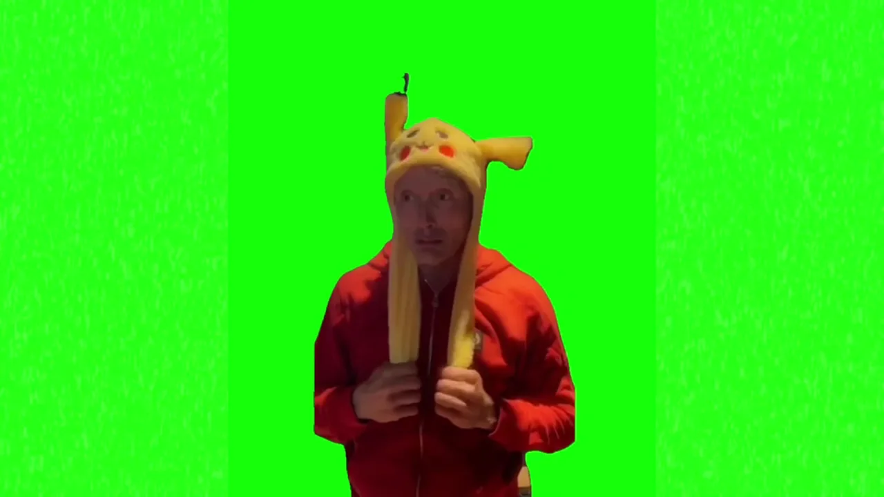 Picachu ears talking meme green screen - Video Download MP4