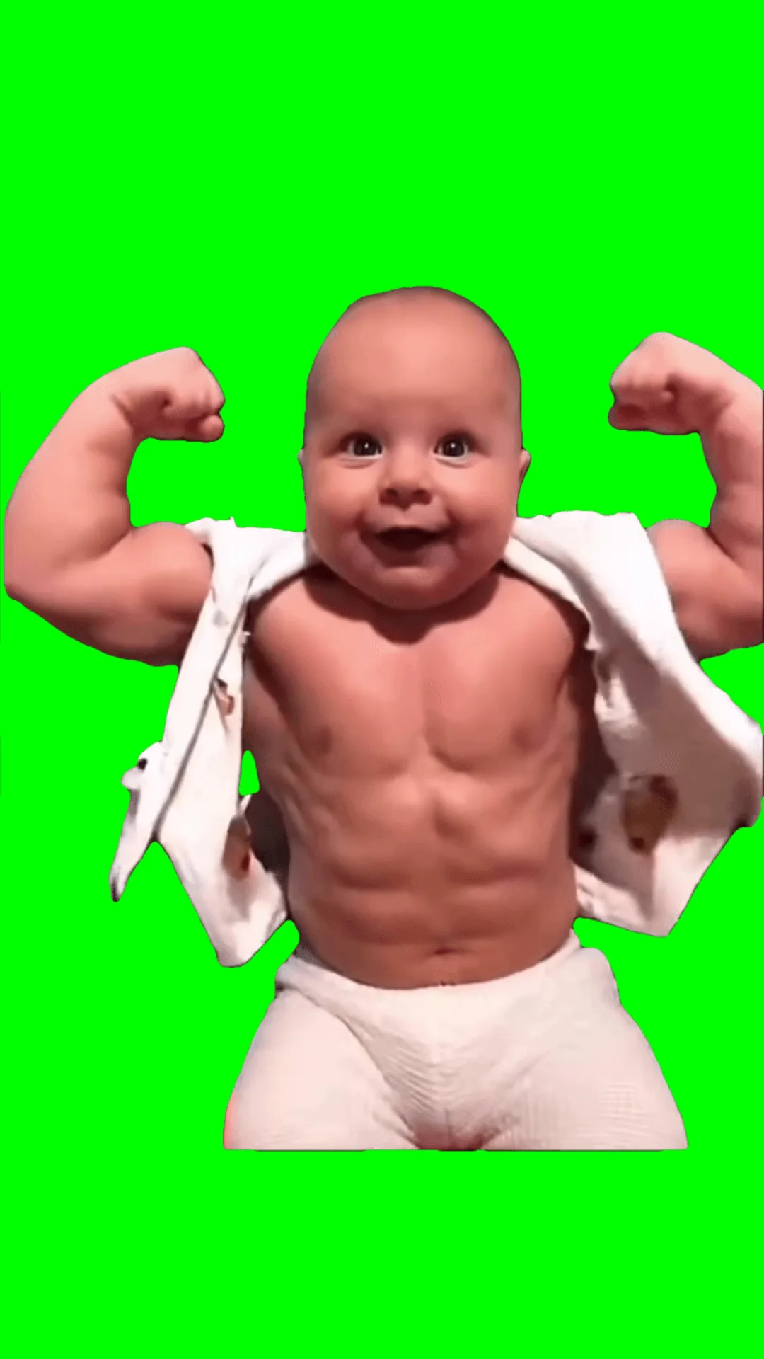 Body builder baby Meme Green Screen - Video Download MP4